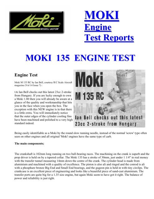 Moki Engine Tests Col - RC World