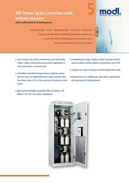 4RY Power factor correction units without reactors