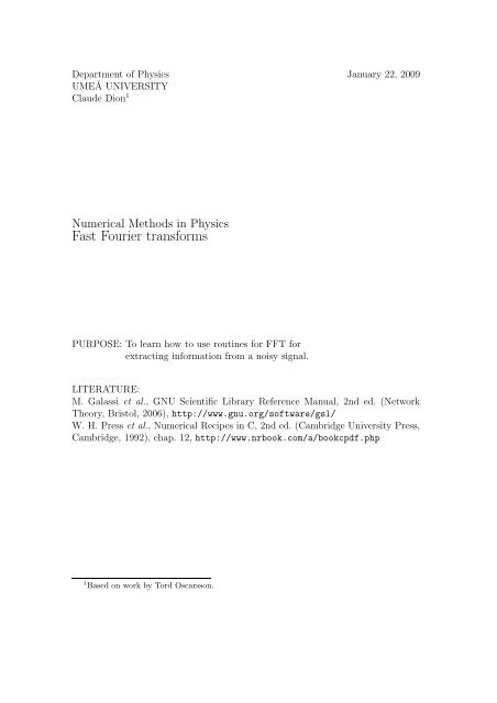 Fast Fourier Transforms