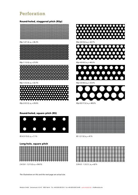 Illustrations of the various perforation types can be - Modulor