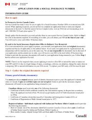 Social Insurance Number Application Form