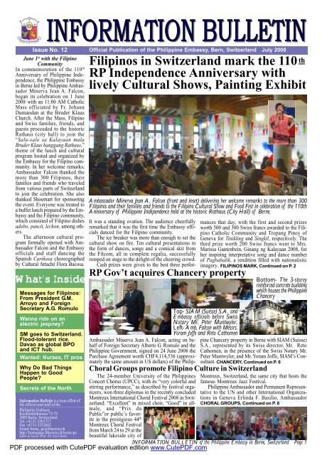 2008 July - Information Bulletin Issue No. 12 - Philippine Embassy ...