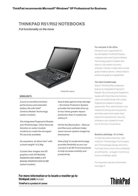 THINKPAD R51/R52 NOTEBOOKS - Laptop.hu