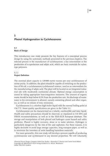 Phenol Hydrogenation to Cyclohexanone 5