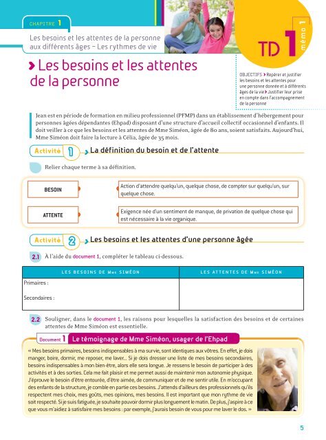 Les besoins et les attentes de la personne - Decitre