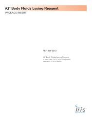 iQ® Control/Focus Set PACKAGE INSERT - Iris Diagnostics