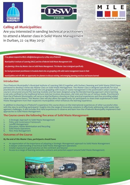 Solid Waste Management Master Class Course Outline.pdf - MILE