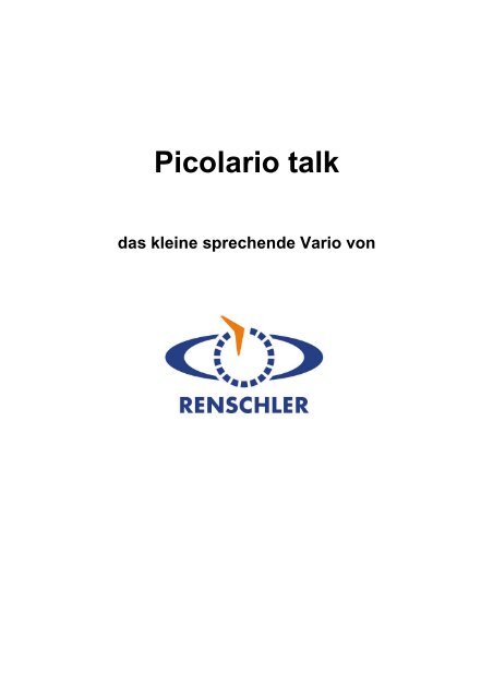 Picolario talk - Renschler Instruments