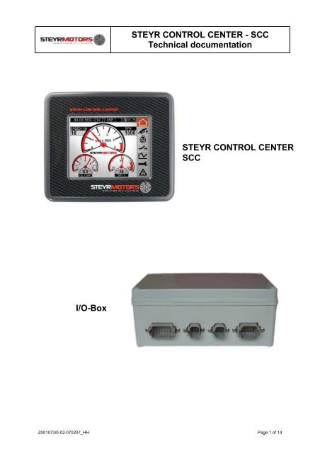 STEYR CONTROL CENTER - SCC Technical ... - Steyr Motors