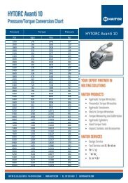 Hytorc MXT 3 Torque Chart - Haitor