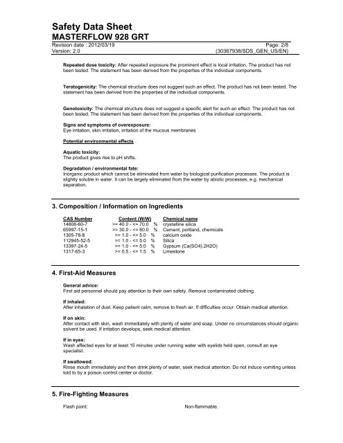 Safety Data Sheet MASTERF