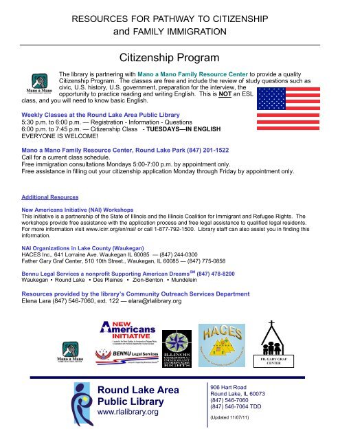 Citizenship Program - Round Lake Area Library
