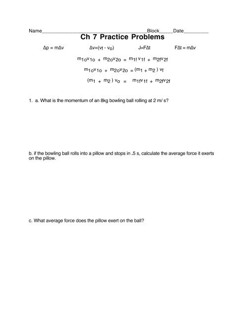 In class Practice Problems