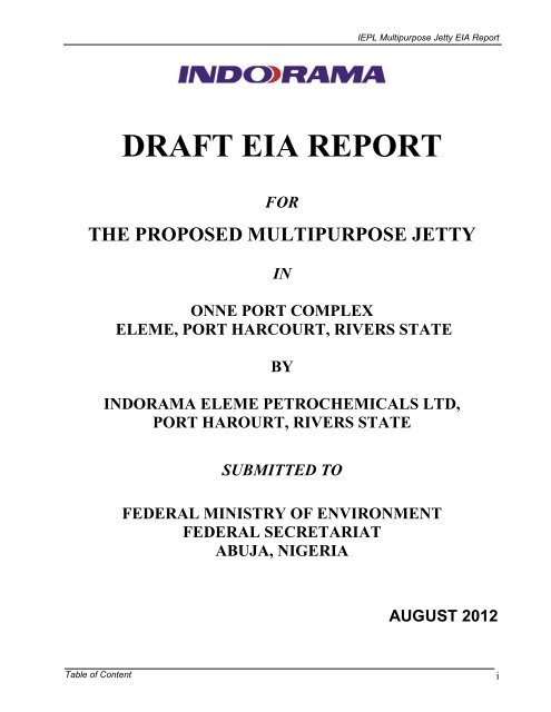 CHAPTER ONE - Indorama Eleme Petrochemicals Limited