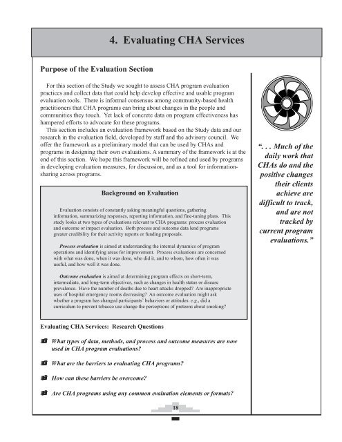 4. Evaluating CHA Services