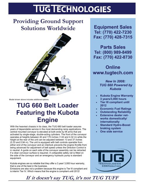 TUG 660 Belt Loader Featuring the Kubota Engine Providing ...