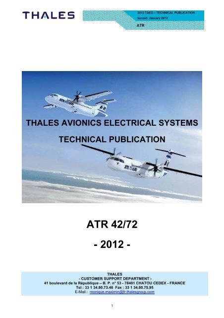 ATR 42/72 - 2012 - - Customer Online