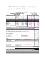Sample completed PHS 398 Form for NIH Grants