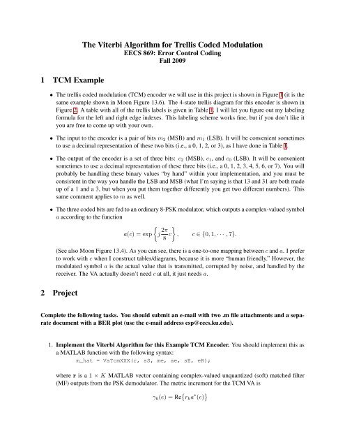 The Viterbi Algorithm For Trellis Coded Modulation 1 Tcm Example 2