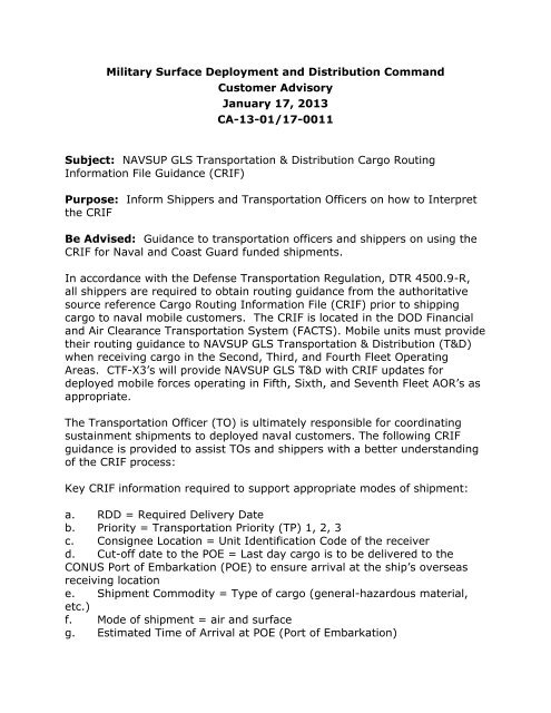 Military Surface Deployment and Distribution Command ... - SDDC