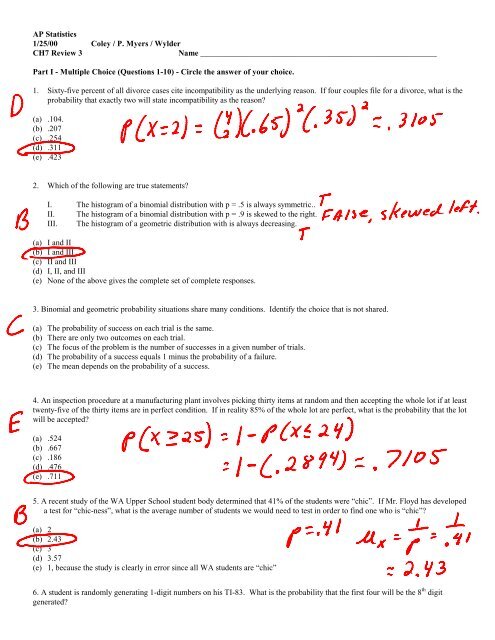 Ap Statistics Problems