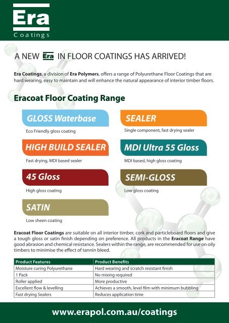 Eracoat Floor Coating Range - Era Polymers