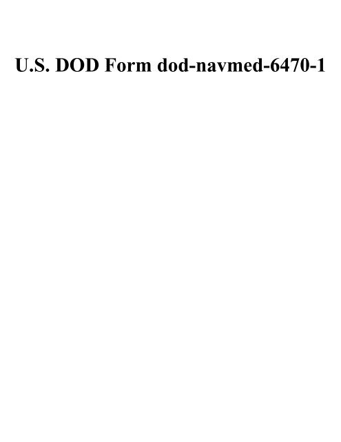 U.S. DOD Form dod-navmed-6470-1