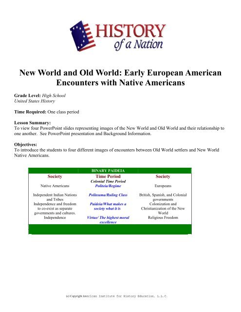 Native Americans And Europeans Powerpoints