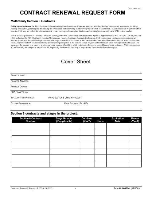 contract renewal request form - The Illinois Housing Development ...