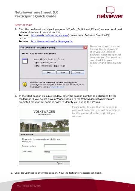 Netviewer one2meet 5.0 Participant Quick Guide - Webconf ...