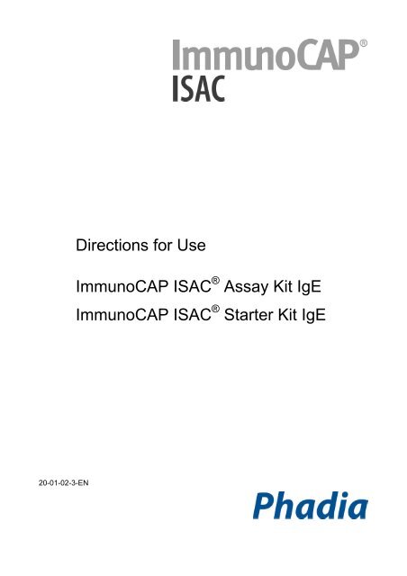 Directions for Use ImmunoCAP ISAC Assay Kit IgE ... - Phadia
