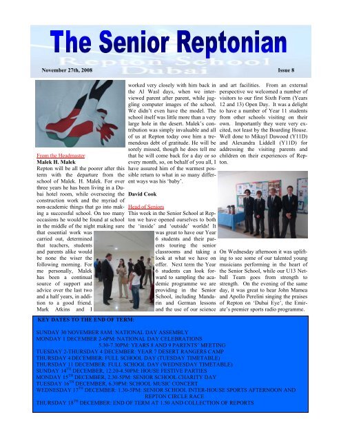 The Senior Reptonian - Issue 8 - Repton School Dubai
