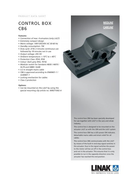 CONTROL BOX CB6 - Linak