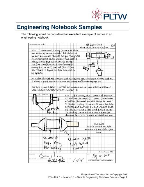 Engineering Notebook Samples - Sharyland ISD