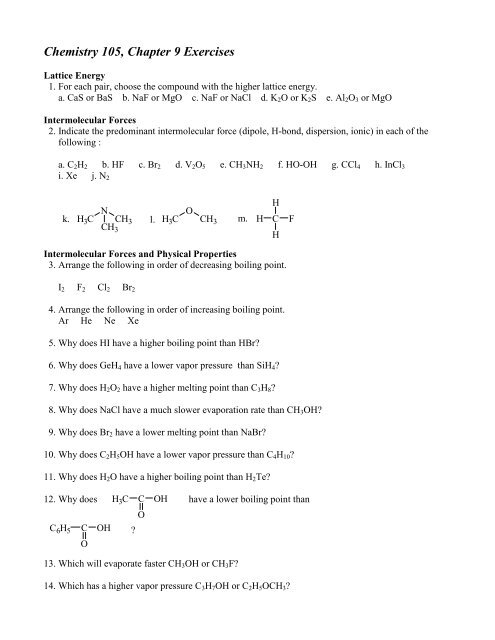 Chapter 9, Exercises