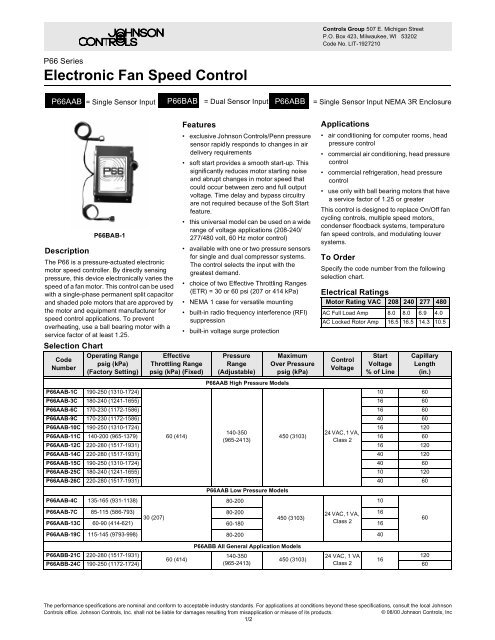 P66 Series Electronic Fan Speed Control - ShanControls