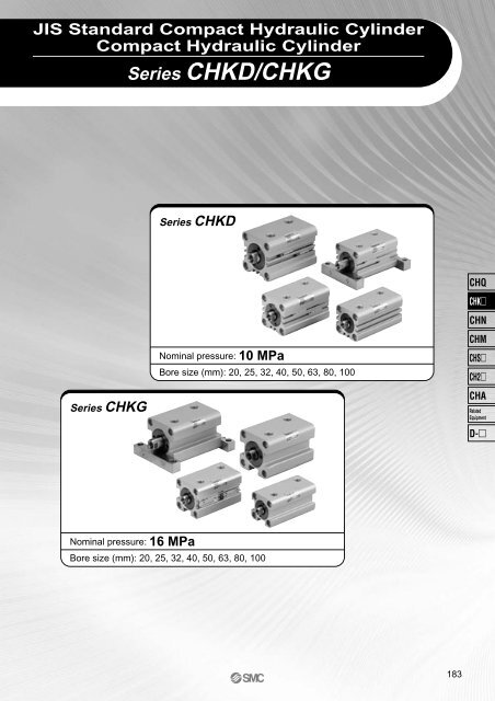 Series CHKD/CHKG JIS Standard Compact Hydraulic Cylinder ...