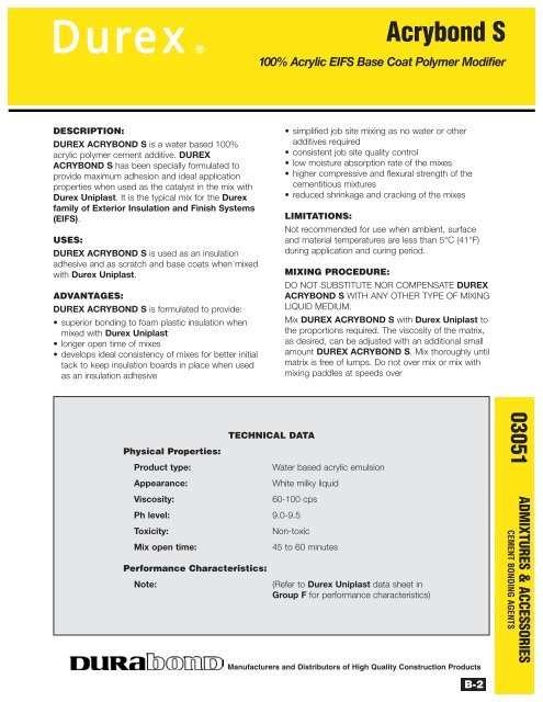 Acrybond S - Durabond