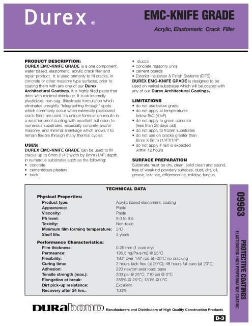 emc-knife grade - Durabond