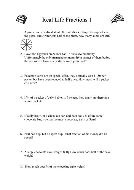 Real Life Fractions 1 - Primary Resources