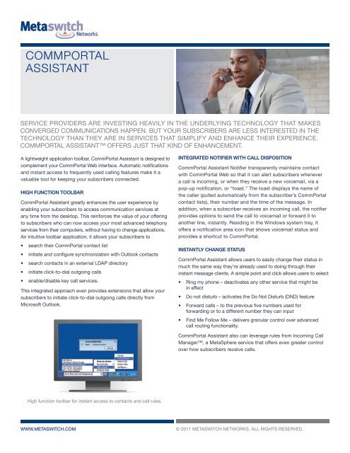 COMMPORTAL ASSISTANT - Metaswitch