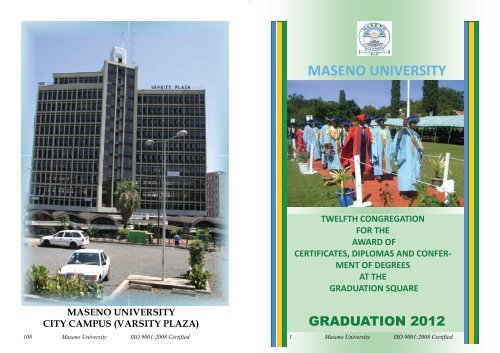 Click to Download the Graduation Booklet. - Maseno University