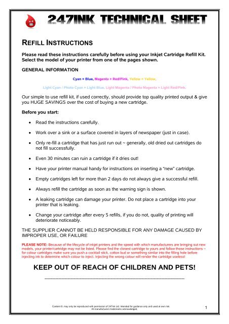 Canon Refill Instructions 547kb Pdf Inkjet Cartridge Refill Ink 
