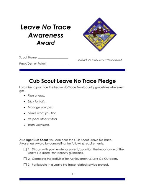 Cub Scout Promise Activity Sheets