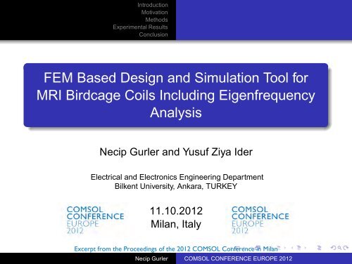 FEM Based Design and Simulation Tool for MRI ... - COMSOL.com