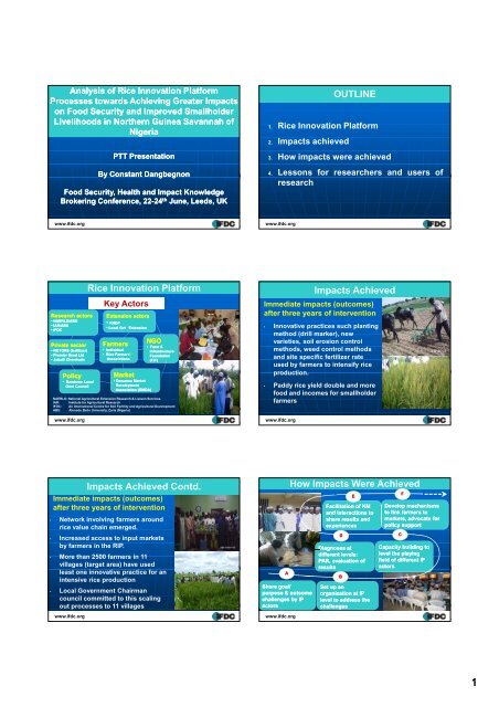 Analysis of Rice Innovation Platform Processes ... - Africa College