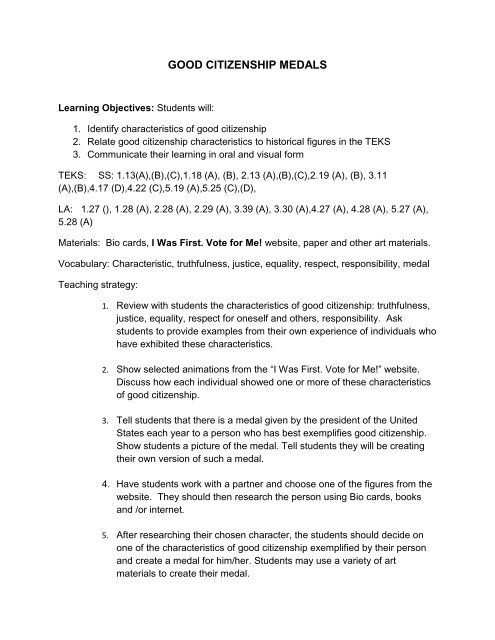 Good Citizenship Examples