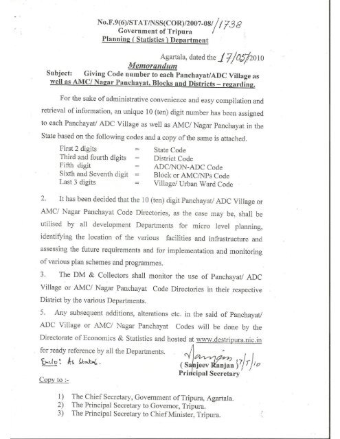 Code number of Panchayat/ADC Village, AMC/Nagar Panchayat ...