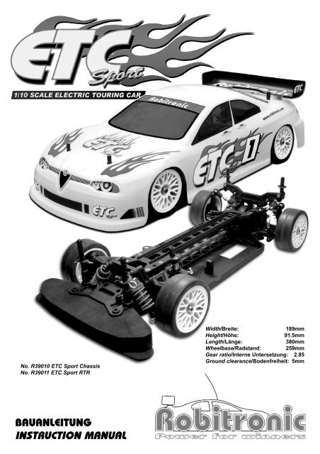 BAUANLEITUNG INSTRUCTION MANUAL - Robitronic