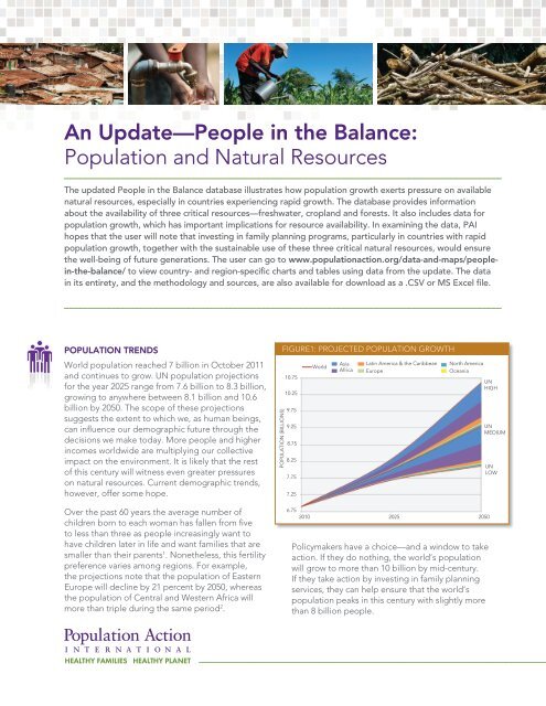 an updateâ People in the Balance: Population and Natural Resources